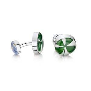 Silver Cufflink Bar -clover/ Forget-me-not - Round by Shrieking Violet ...