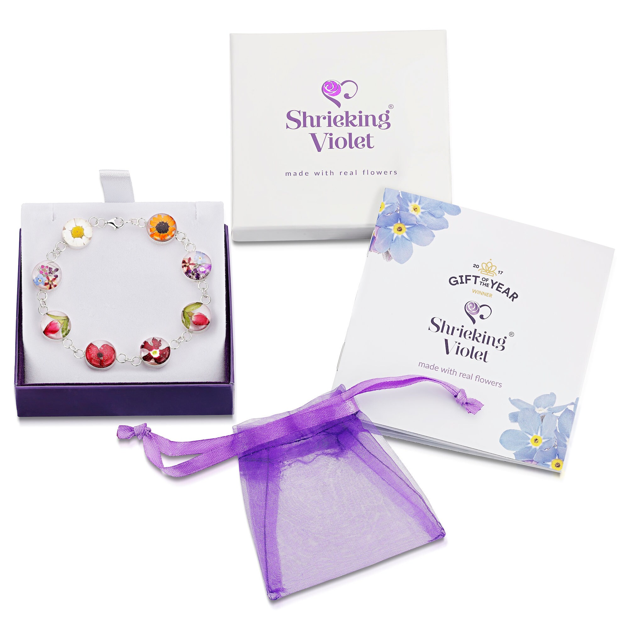 Flower Bracelet. Real Flower Bracelet by Shrieking Violet® Gold-plated ...
