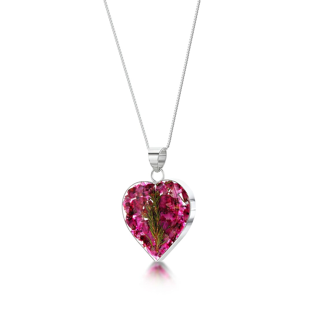 Handmade Sterling Silver Medium Heart Heather Pendant - Etsy