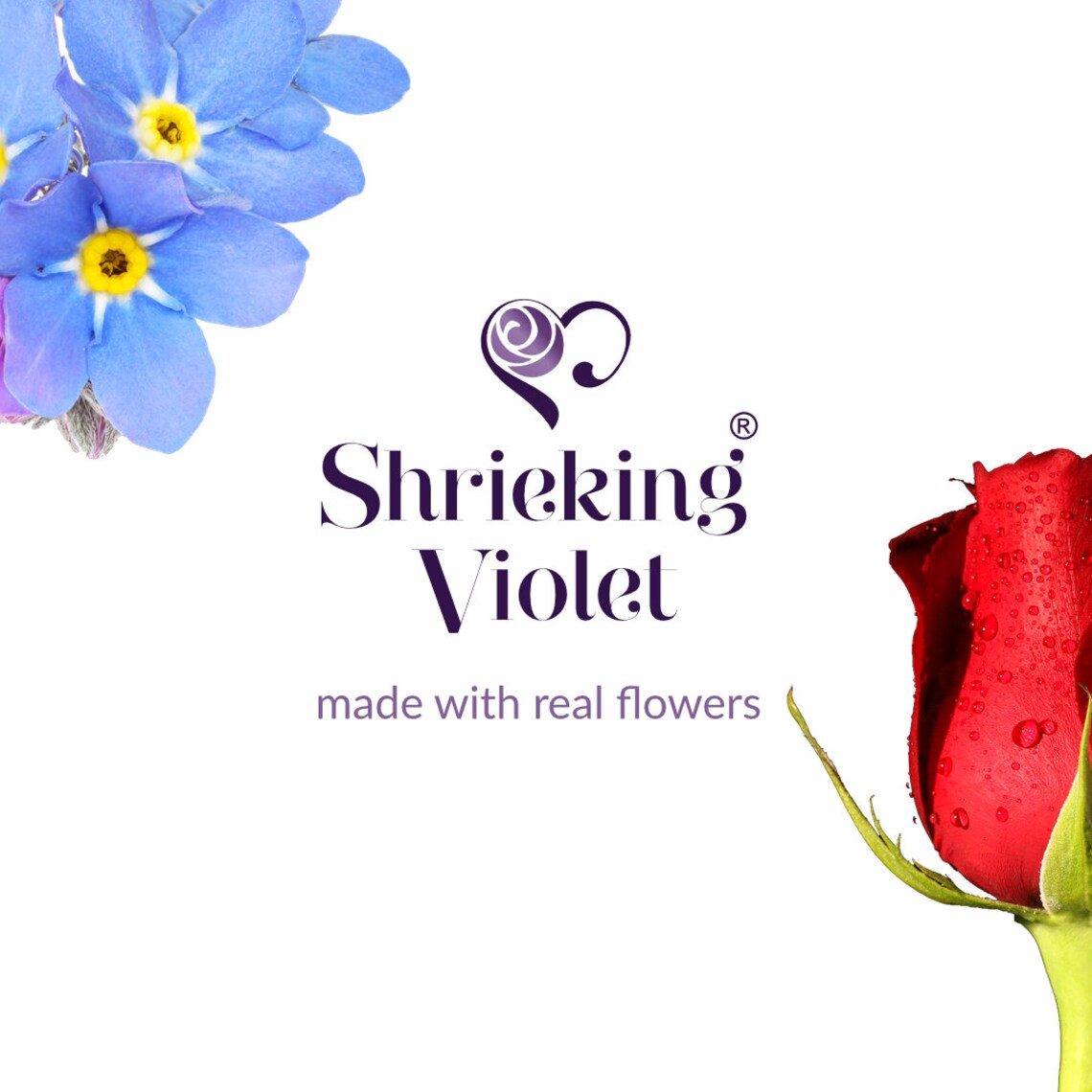 Flower Earrings by Shrieking Violet® Gold-plated Sterling Silver Heart ...