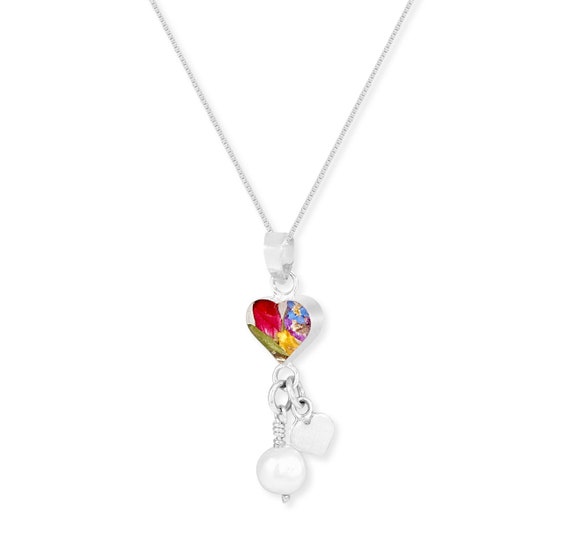 Flower Necklace by Shrieking Violet® Sterling Silver Heart | Etsy