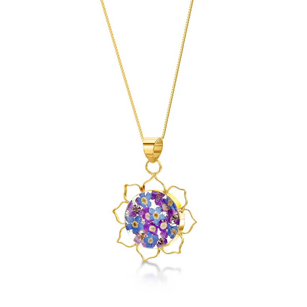 Flower Jewellery by Shrieking Violet® Gold-plated Sterling Silver Lotus ...