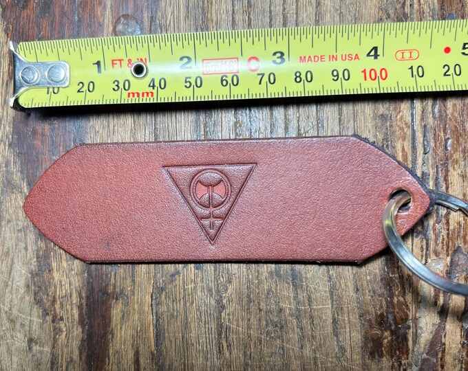Labyris, Triangle and Female Sign Key Fob, Brown Leather Key Fob, Woman ...