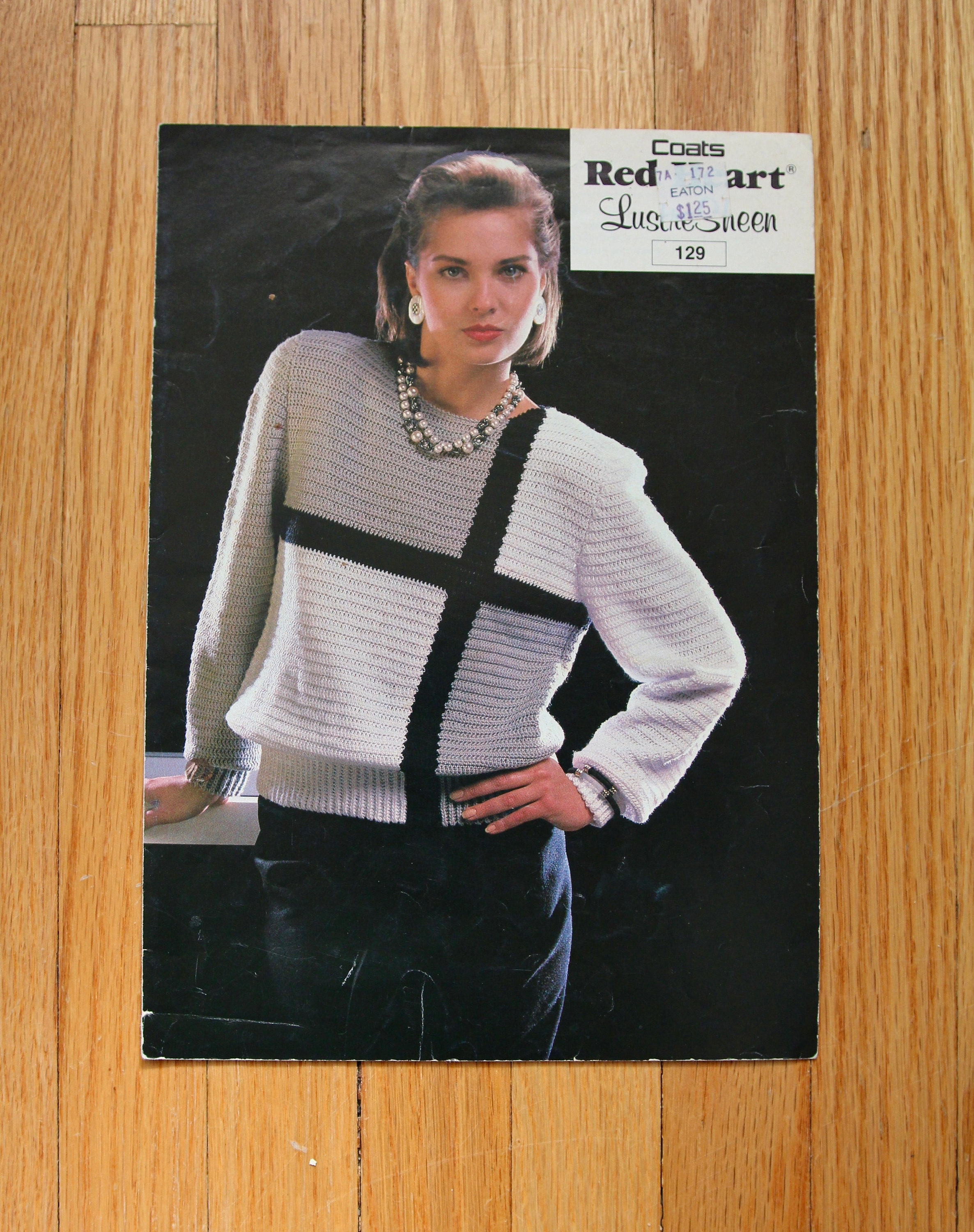 Vintage Crochet Sweater Patterns - Coats Red Heart Luster Sheen - Etsy