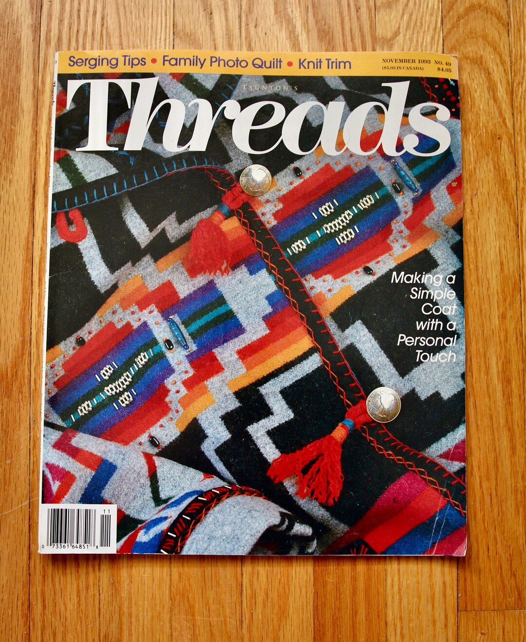 Vintage Sewing Magazine - Threads Magazine November 1993 - Etsy