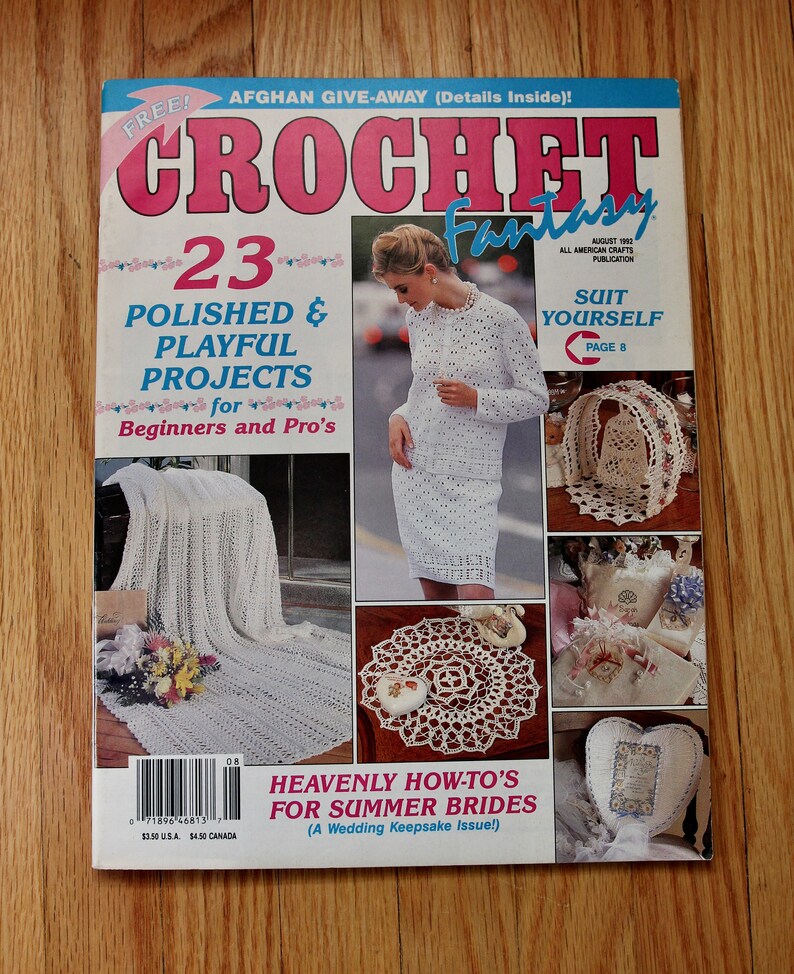 Vintage Craft Magazine Crochet Fantasy August 1992 - Etsy