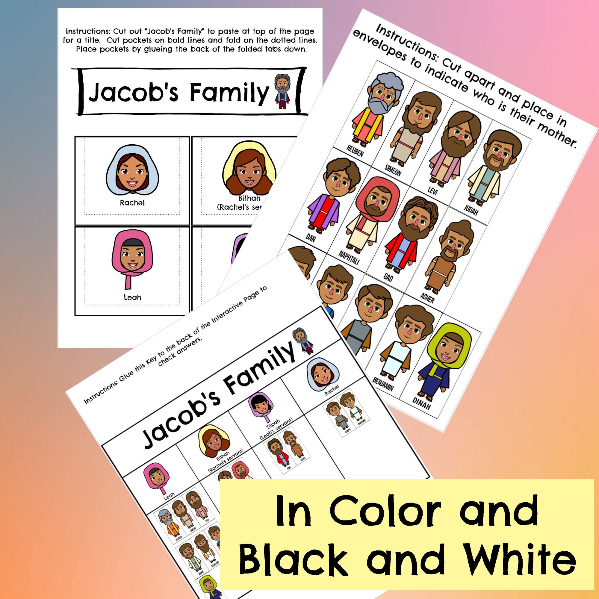 Jacob's Family Interactive Bible Notebook - Etsy