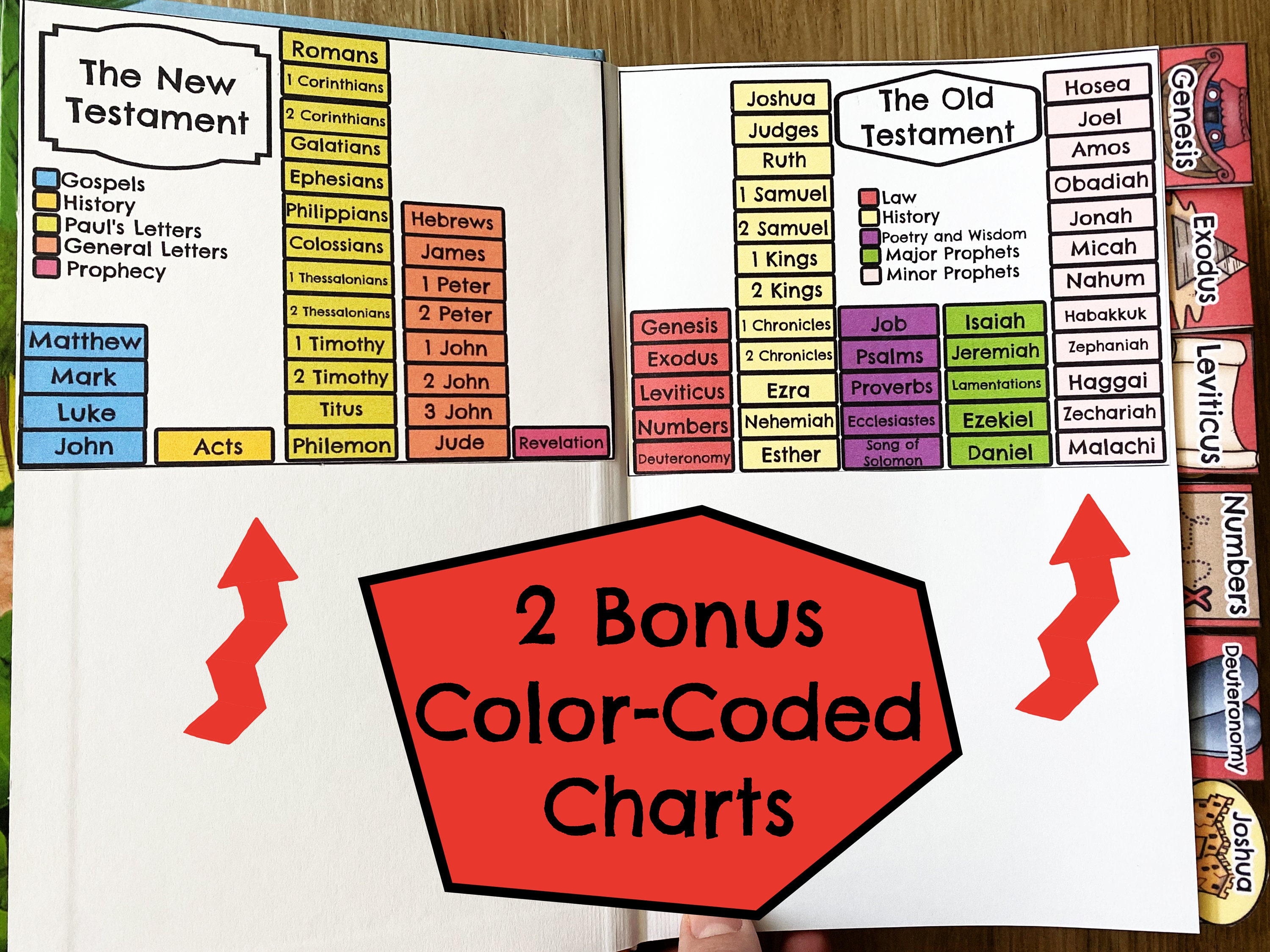 Printable Color Coded Visual Bible Tabs With Bonus Charts - Etsy