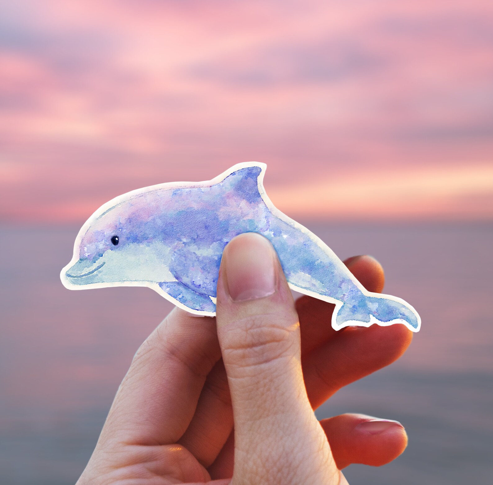 Vinyl Dolphin Sticker Dolphin Watercolor Dolphin | Etsy