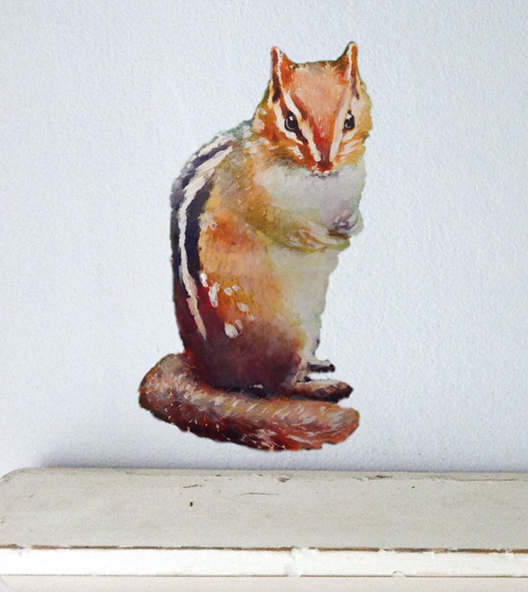 Chipmunk Wall Decal, Watercolor Chipmunk, Fabric Wall Sticker, Chipmunk ...