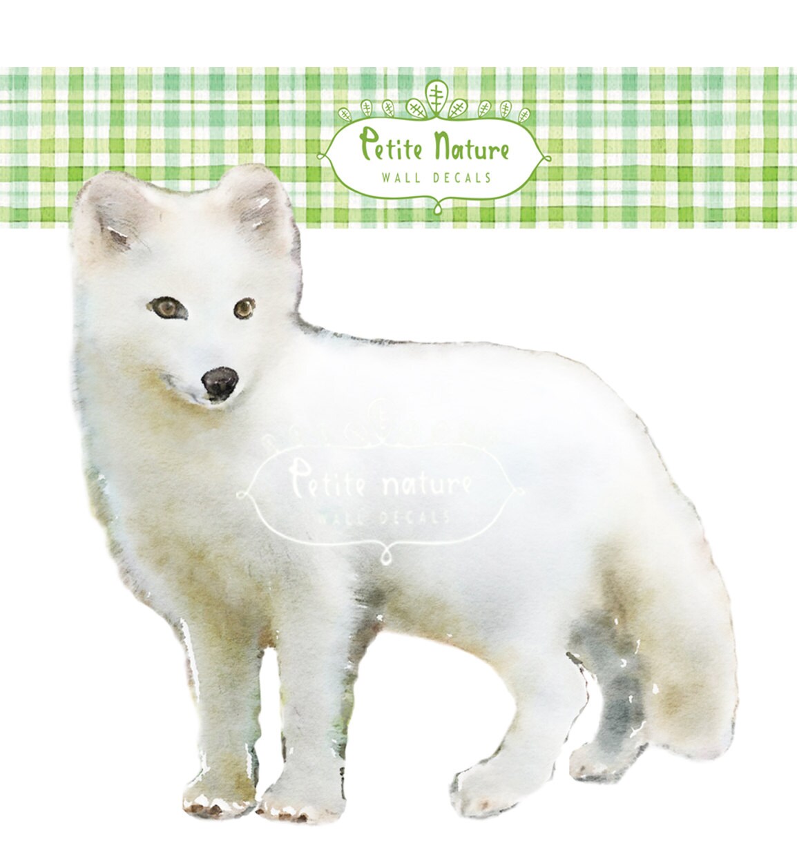 Arctic Fox Wall Decal Polar Fox Sticker Watercolor Wall - Etsy