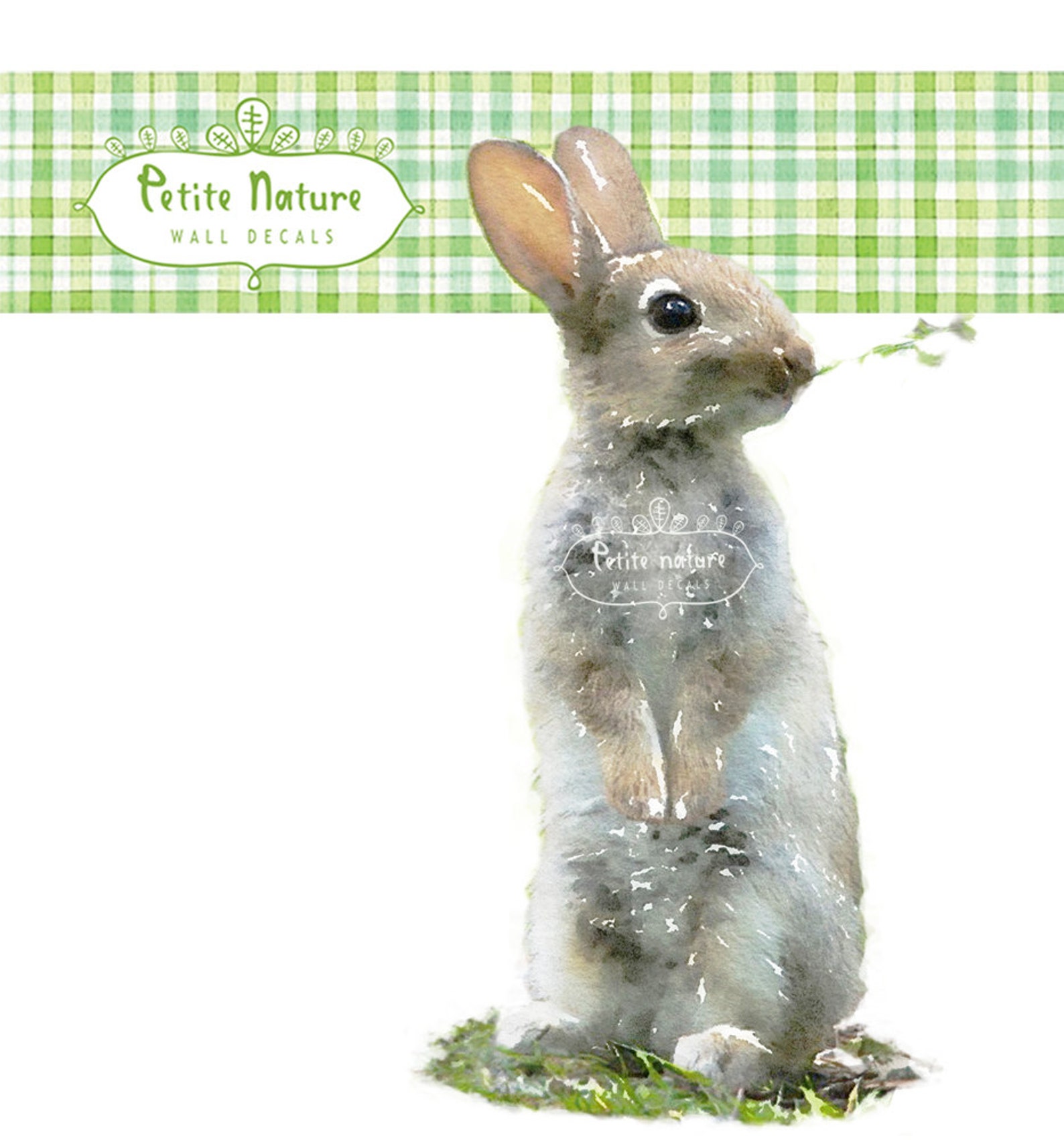 Rabbit Watercolor Stickers Bunny Wall Decal Woodland - Etsy Canada