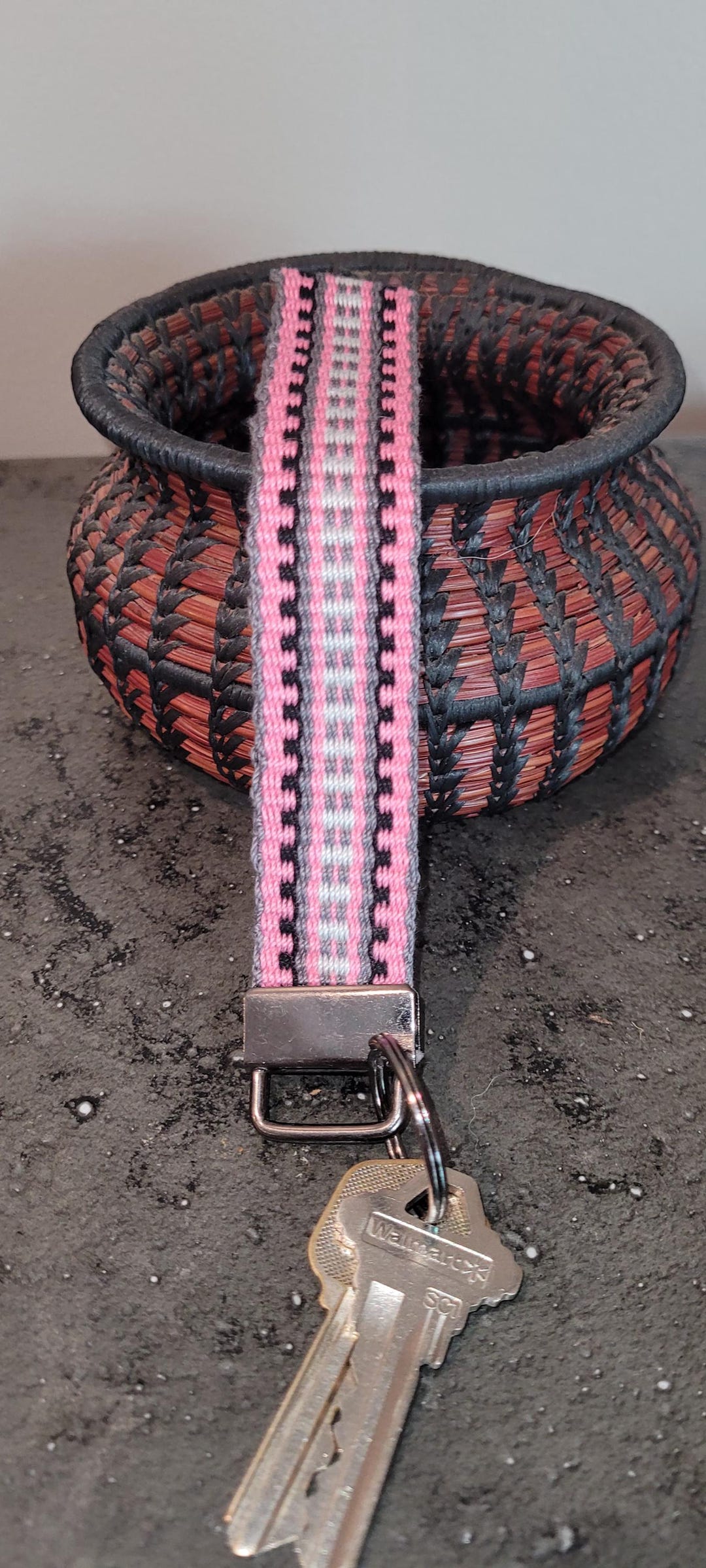 Inkle Loom Woven Key Fob/wristlet With Black Hardware - Etsy