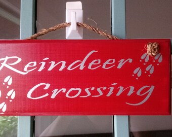 Reindeer Crossing Sign - Etsy