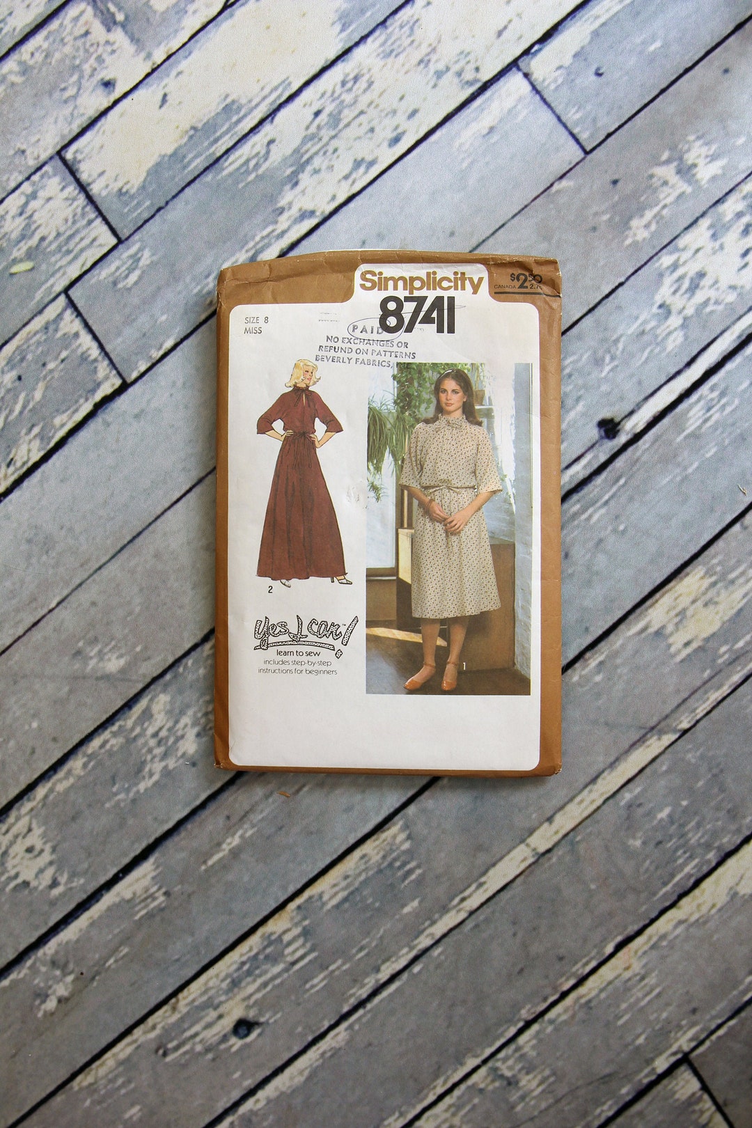 Vintage Simplicity Sewing Pattern 8741 Misses' Dress Size - Etsy