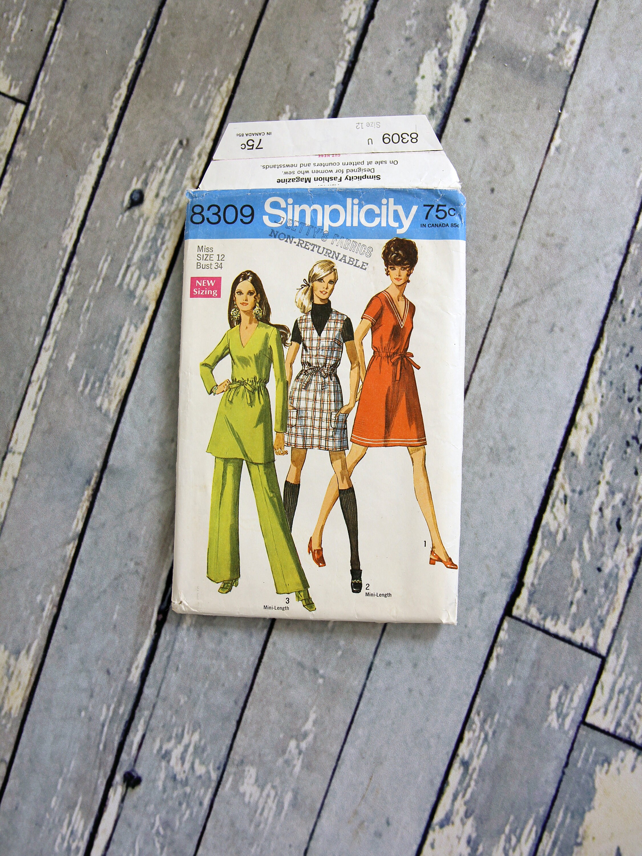 Vintage Simplicity Sewing Pattern 8309 Misses Dress Jumper or - Etsy