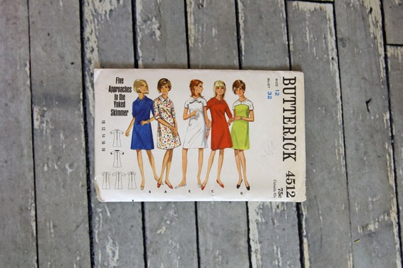 Vintage Butterick Sewing Pattern 4512 Misses' Dress Size | Etsy