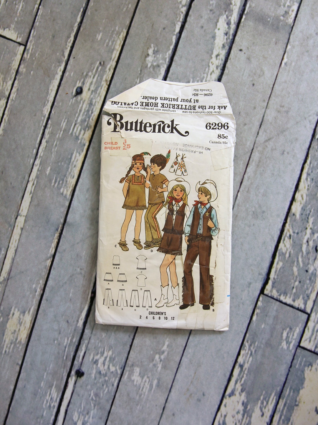 Vintage Butterick Sewing Pattern 6296 Children's Costume - Etsy