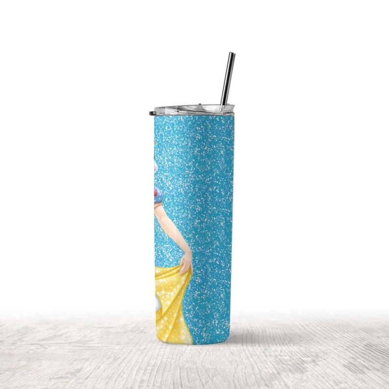 Princess Snow White Tumbler Wrap 20oz Skinny, Cartoon Tumbler ...
