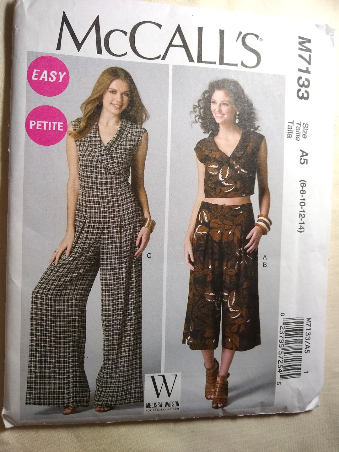 EASY Jumpsuit Top & Pants Pattern Sz 6-14. 7133 Mccall Sewing Pattern ...