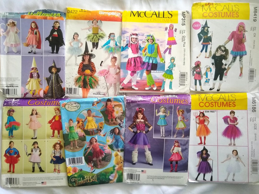 Kid Costume Patterns Toddler Child Big Kid Plus Size Witch Red Riding ...