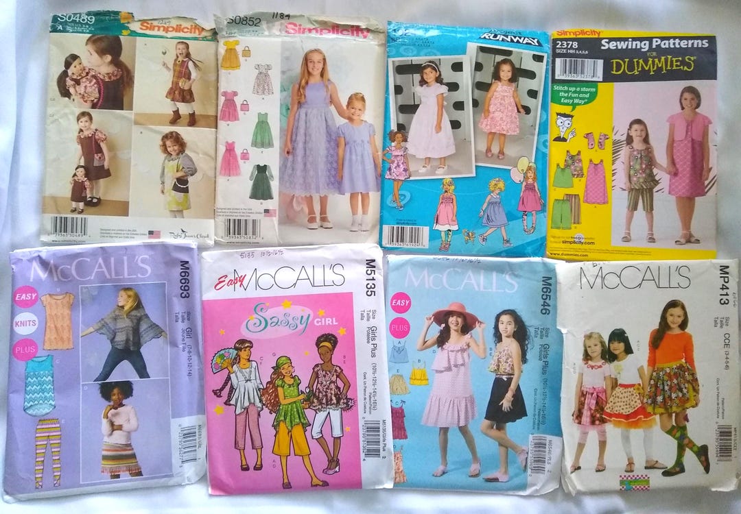 Kid Patterns Girl's Big Girls Sizes 3-16 1/2 (check Each), Mccall ...