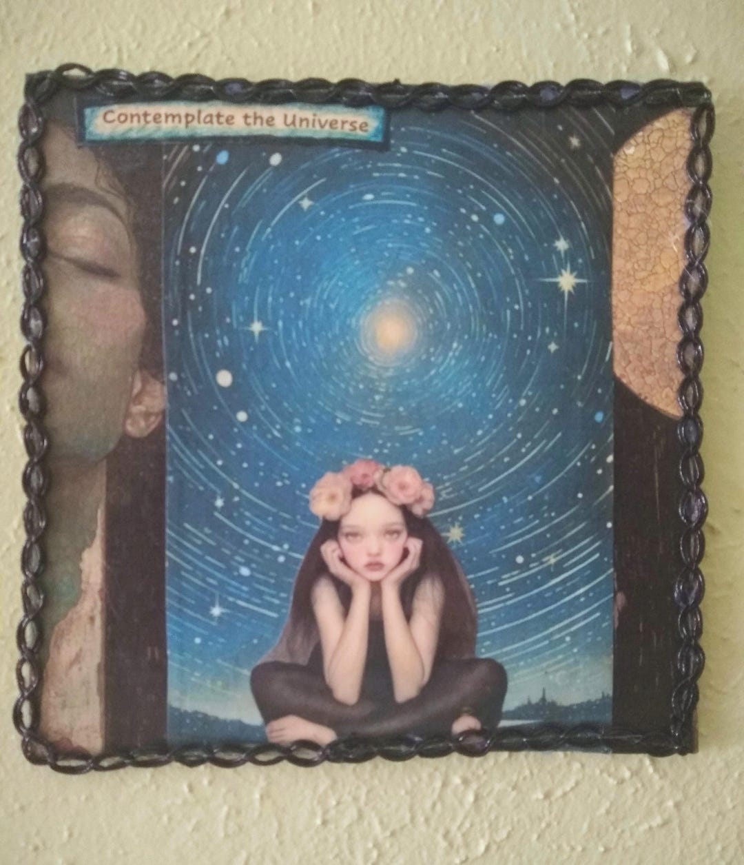 Wall Art "contemplate the Universe" Plaque Hanger, Celestial Galaxy ...