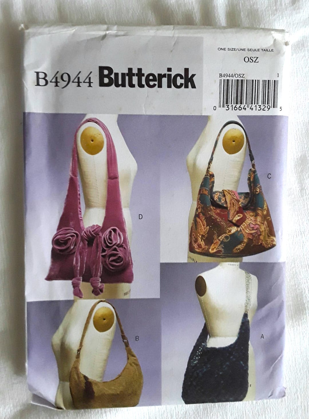 Purse, Crossbody Bag, Fashion Bag 4944 Butterick Sewing Pattern ...