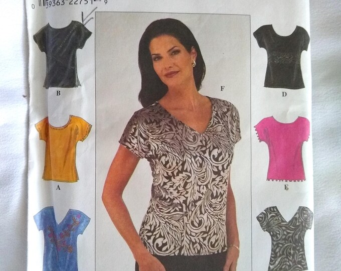 Vintage Sz 6-10 Tops #8633 Simplicity Sewing Pattern Short Sleeve Finer ...
