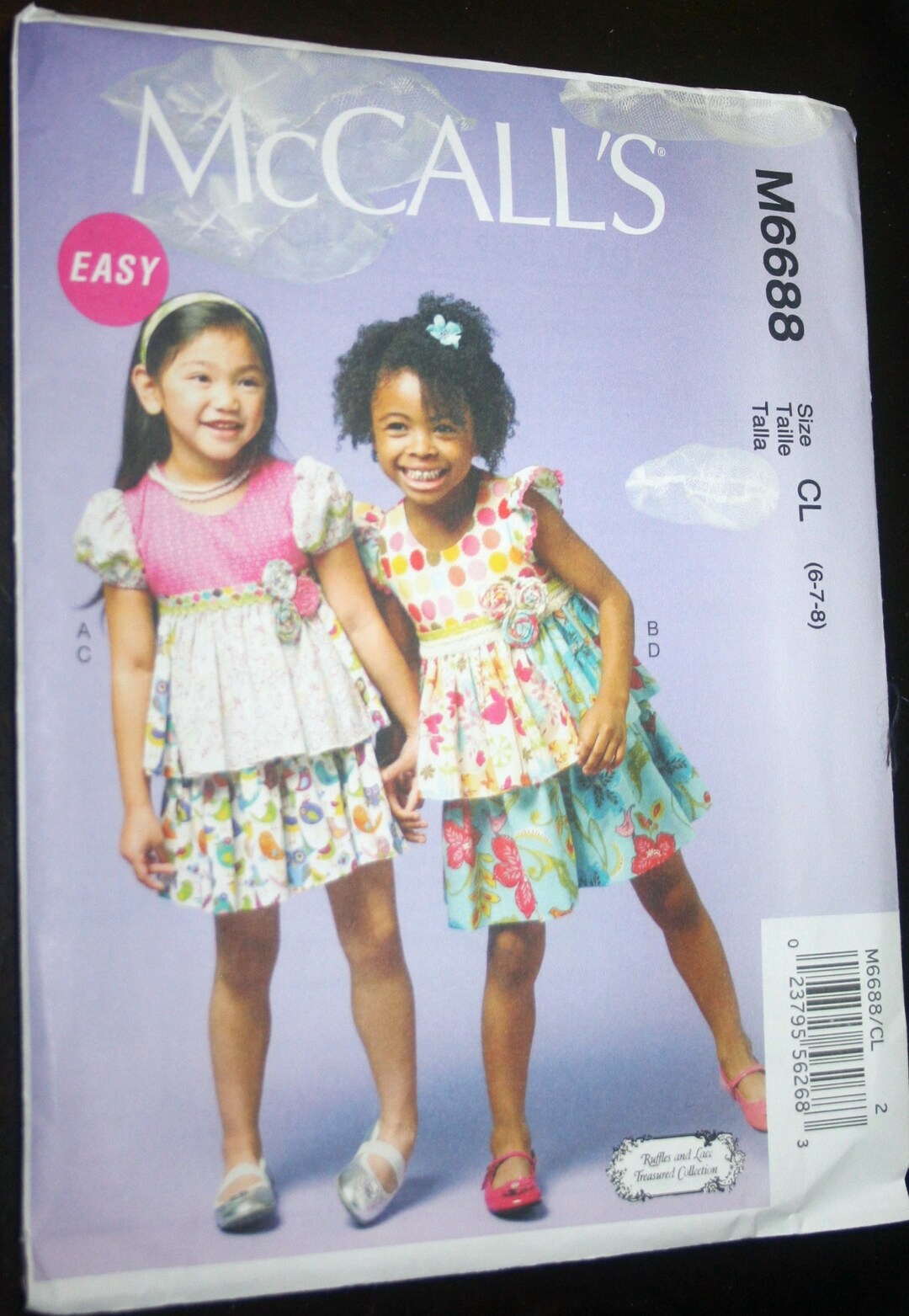 Girl's Top and Skirt Pattern Mccalls #6688 Sz 6-8 School Play Church ...