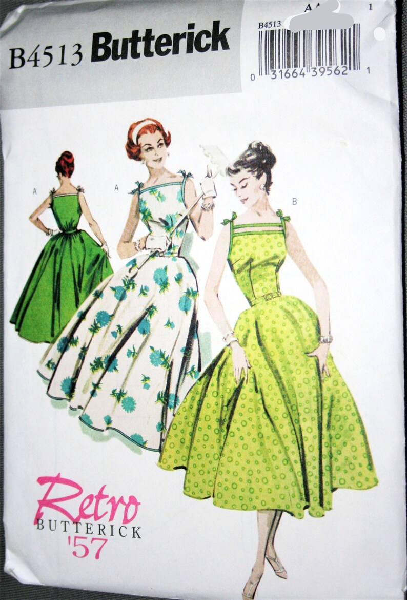 Retro Dress Butterick Sewing Pattern 4513 Sz 14-20 EASY 1957 - Etsy