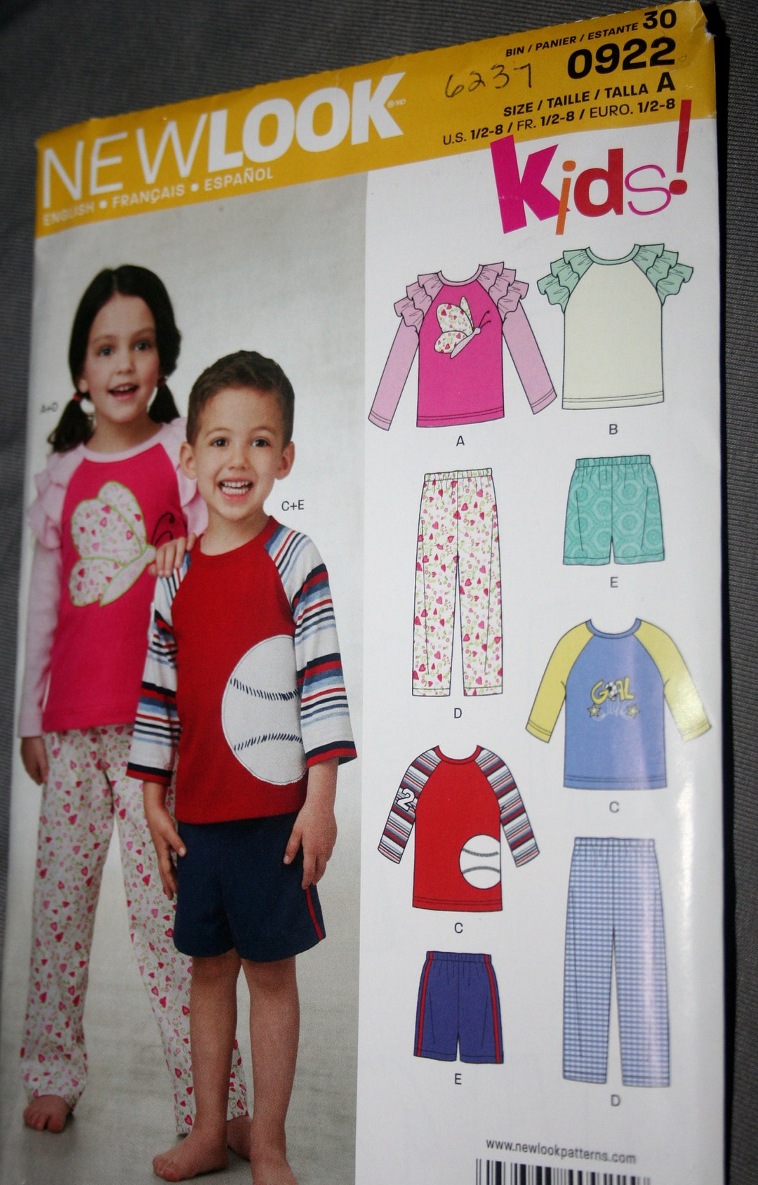 Kid Girl's Boy's Clothes Pattern New Look 6237 Sz 1/2-8, Child and ...