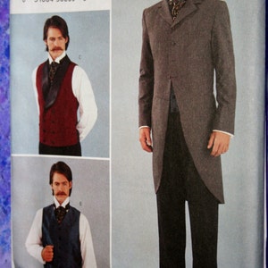 Vintage Men's Costume Historical Jacket & Vest Pattern 3721 Butterick ...