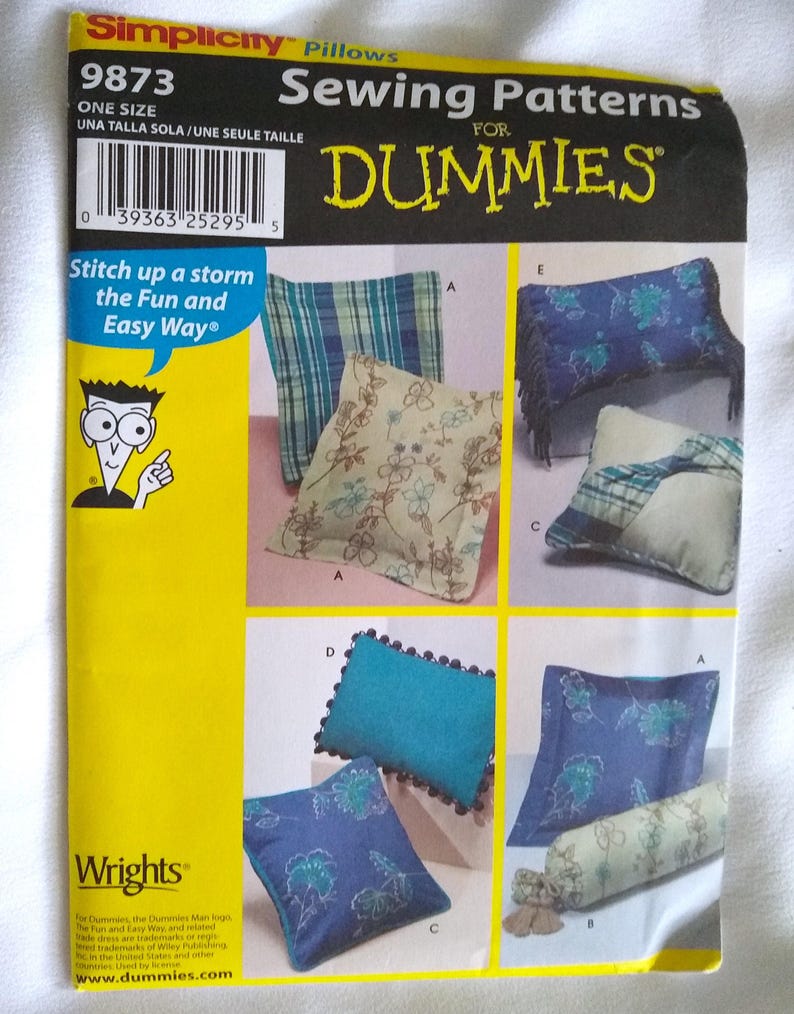 Sewing for Dummies Pillows Pattern Simplicity #9873 Square Rectangular ...