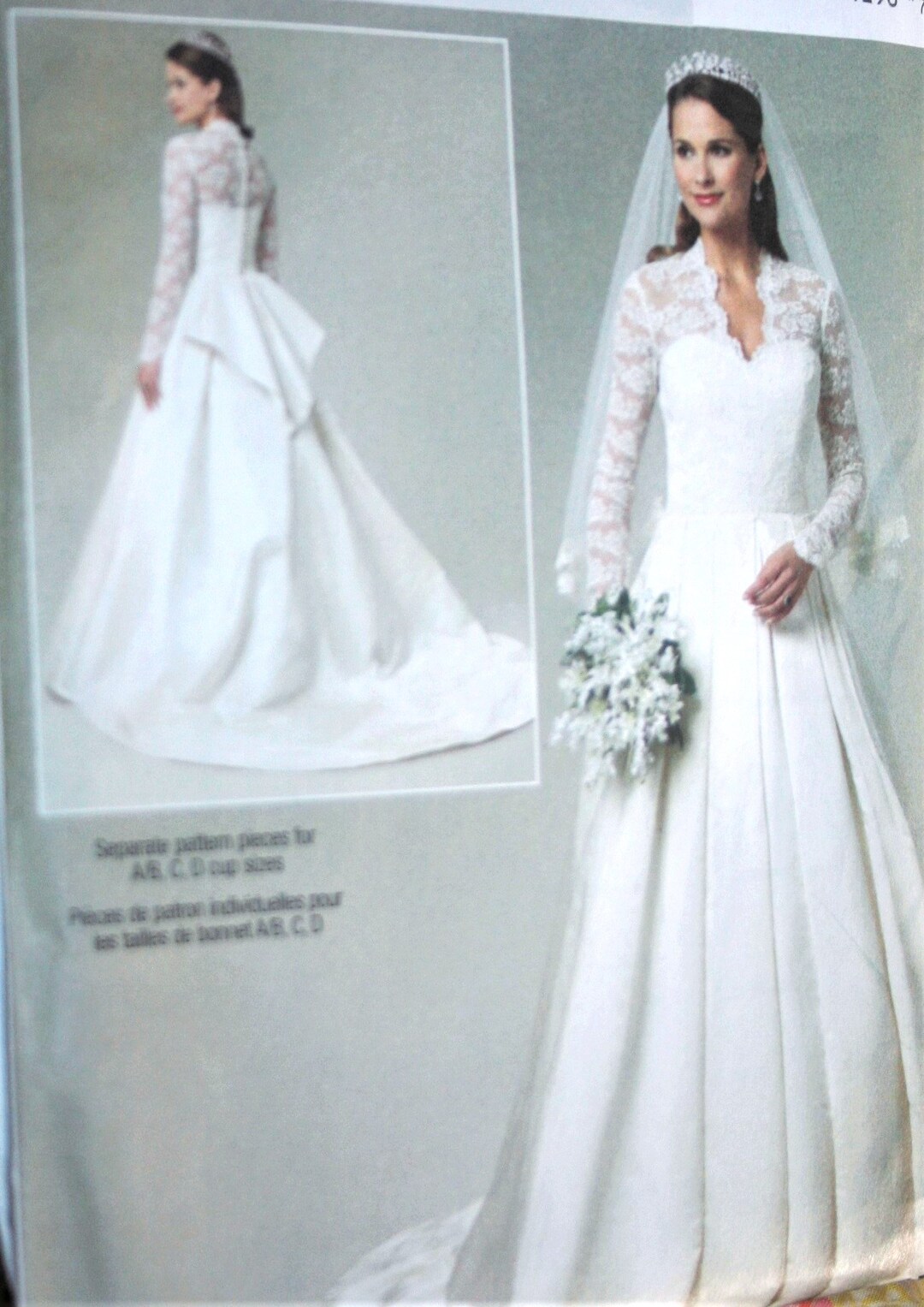 Butterick 5731 Bridal Wedding Dress, sz 6-14, wedding gown pleated ...