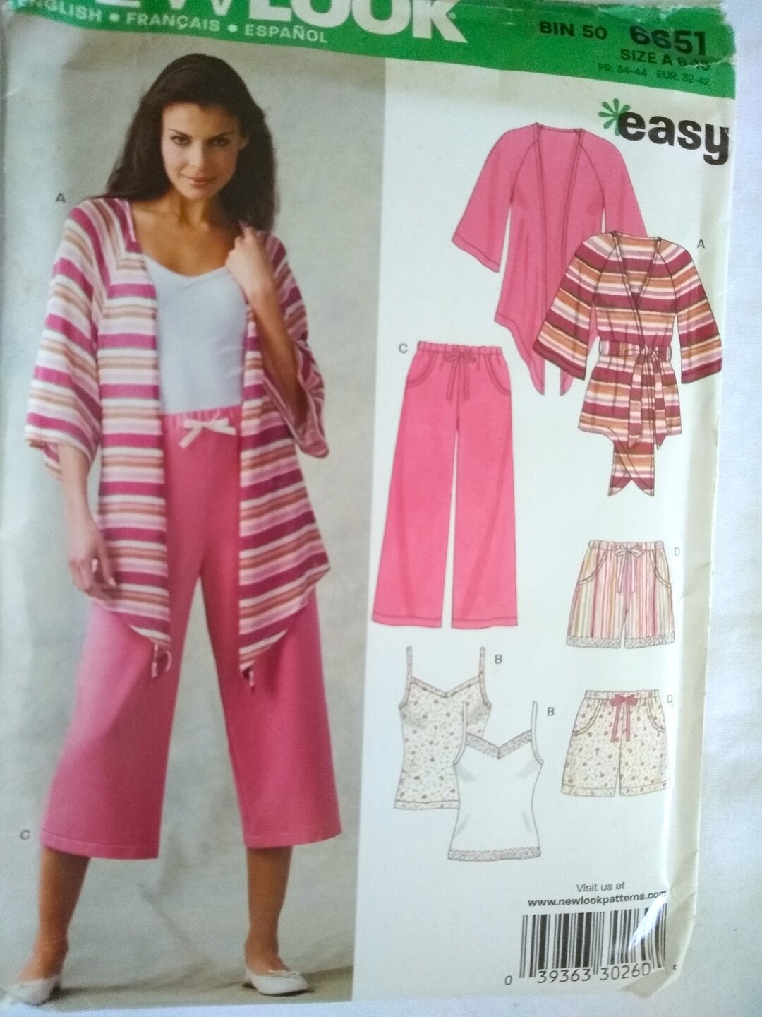 Easy Knit Separates #6651 New Look Tank Shorts Cardigan Sz 8-18 Tank ...