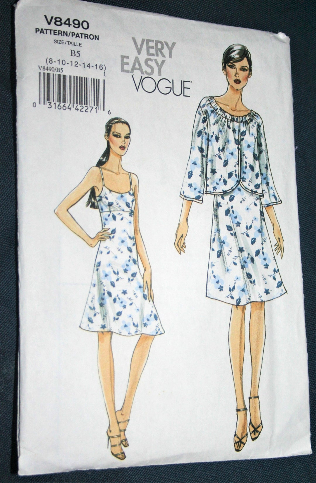 Very EASY Jacket & Dress Pattern 8490 Sz 8-16, Sewing Pattern Lined ...