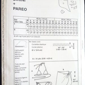 Burda 8038 Swimwear Pattern Young Sizes 6-20 Bikini Swimsuit and Short ...