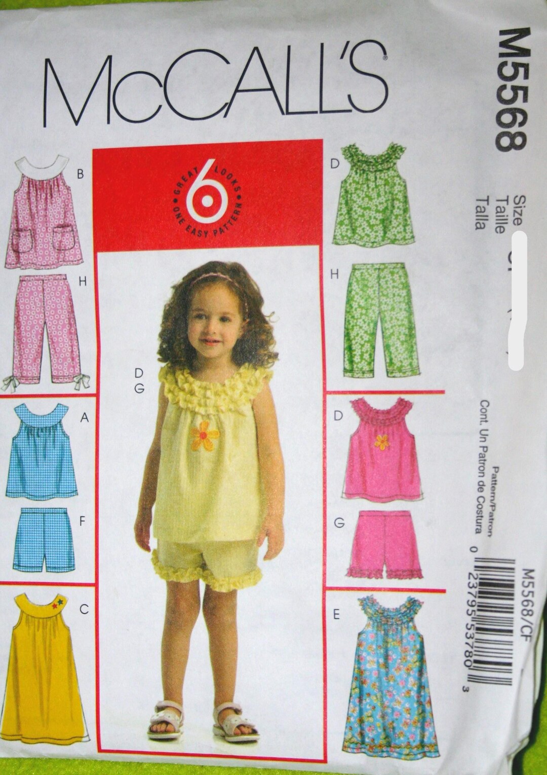 Easy Girl's Dress Top Pants #4765 Mccall Toddler Kids Sz 1-3 or 4-6 ...
