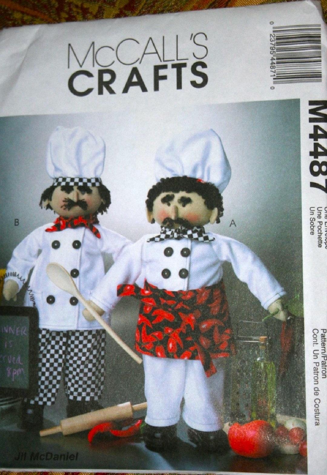 Chef Stuffed Rag Doll Pattern #4487 Mccalls Sewing Pattern 22" Dolls ...