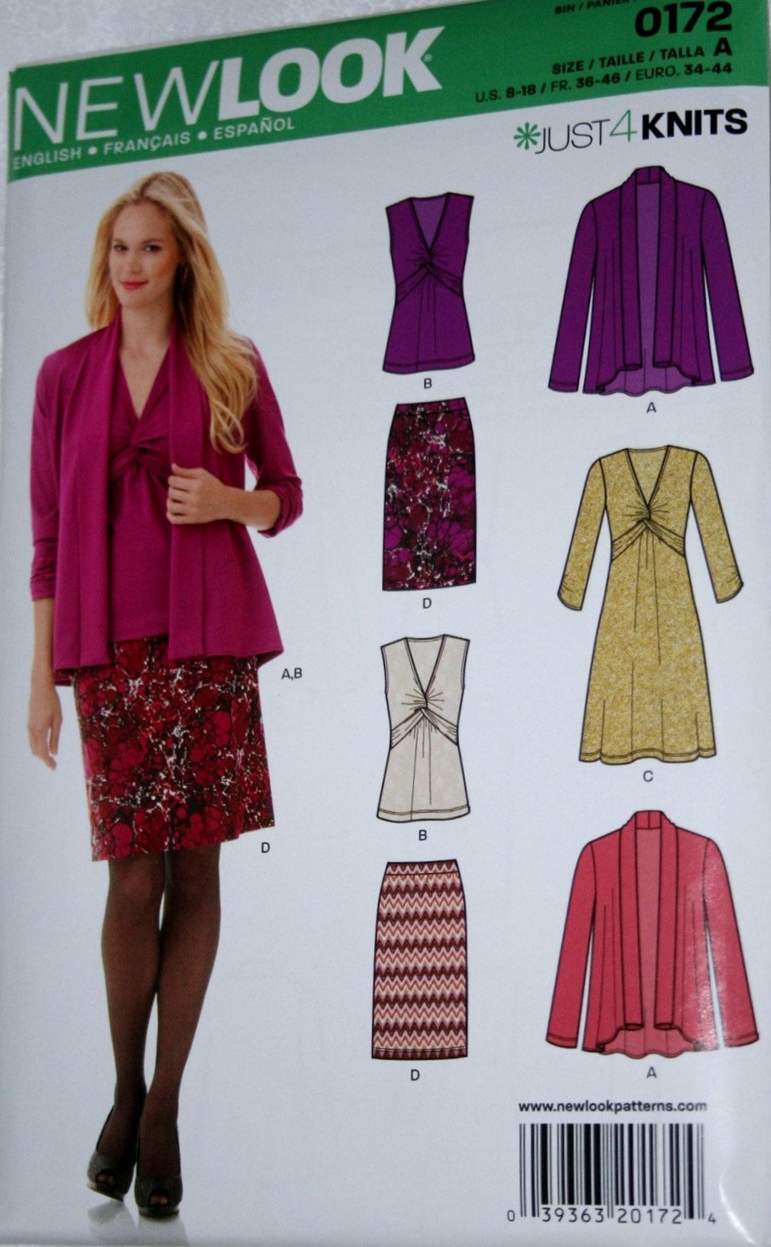 Knit Separates Dress Top Skirt Cardigan #6164 New Look Sz 8-18 Twist ...