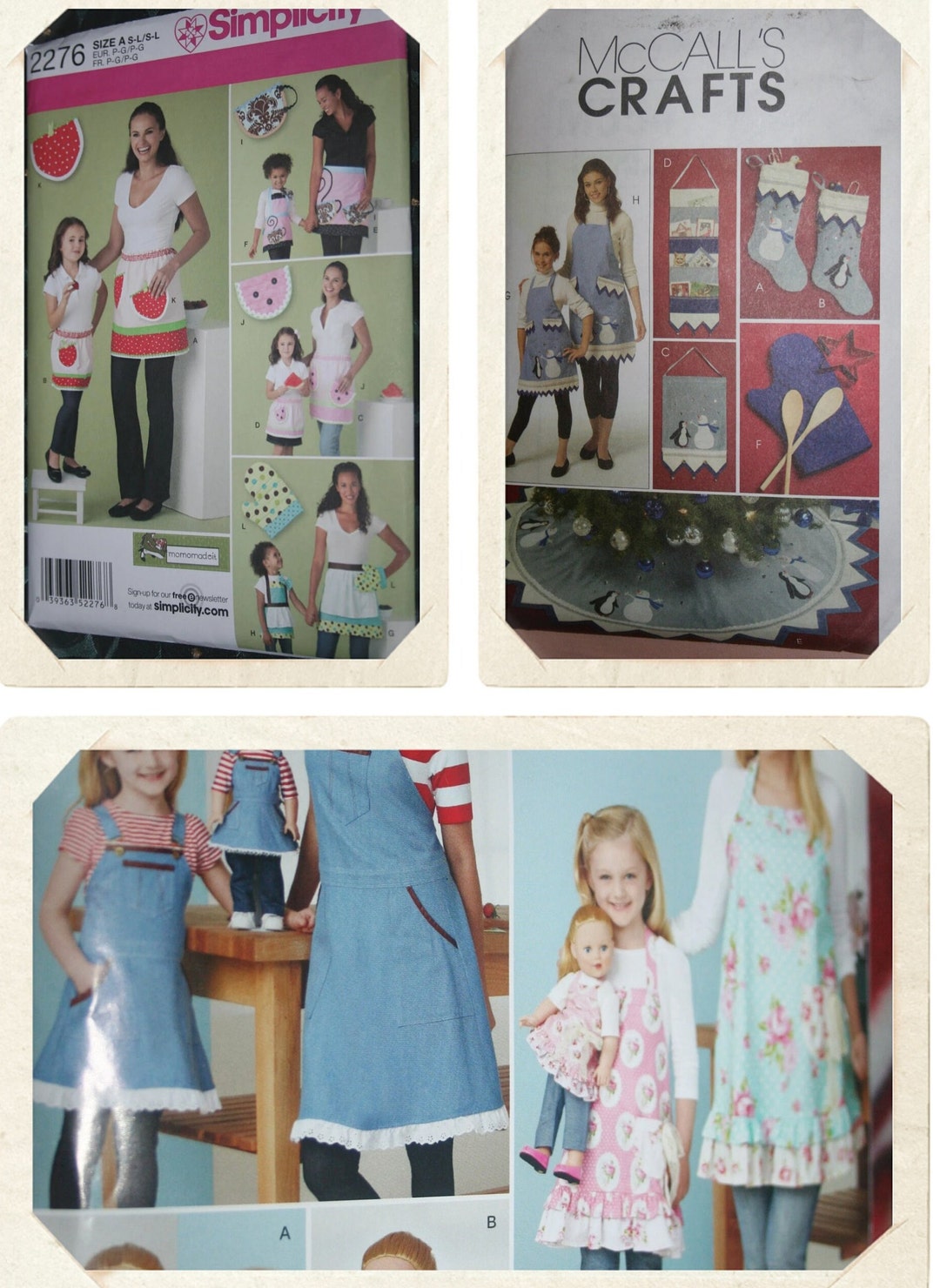 Choose Apron Pattern Mother-daughter Doll M5547 S2276 S1240 Stocking ...