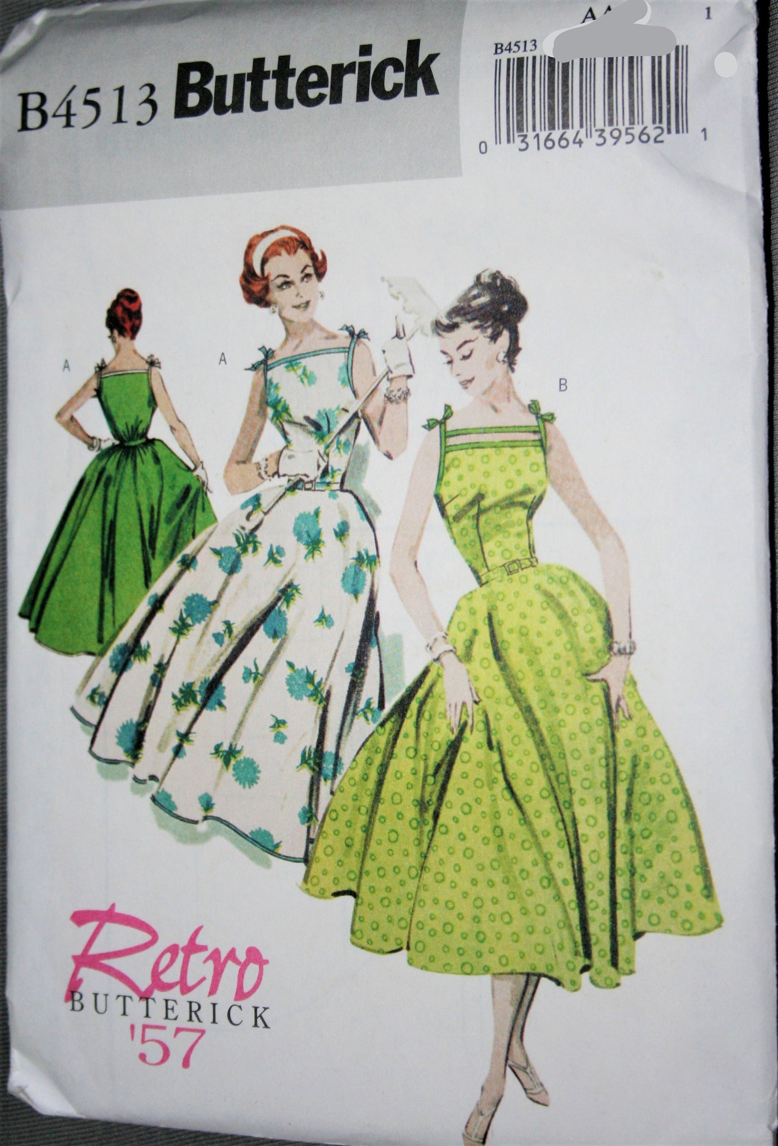 Retro Dress Butterick Sewing Pattern 4513 Sz 14-20 EASY 1957 | Etsy