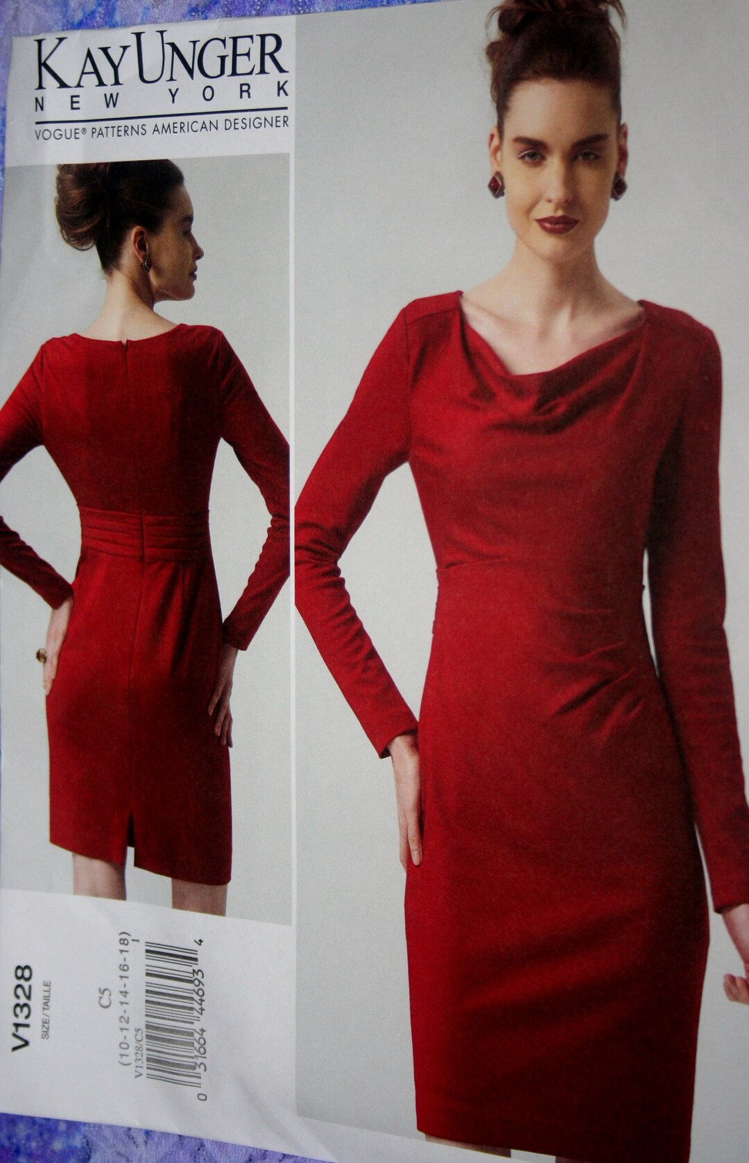 Kaye Unger NY Dress Pattern, Vogue #1328 Sz 10-18 or 18-26, Sewing ...