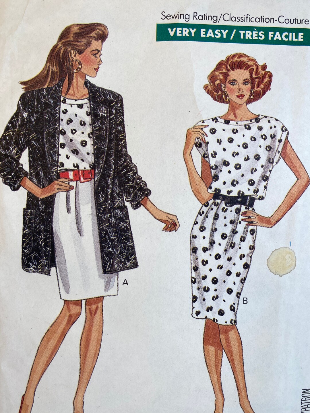 1980s Misses Jacket, Butterick 6293, Sewing Pattern, Pullover Top ...
