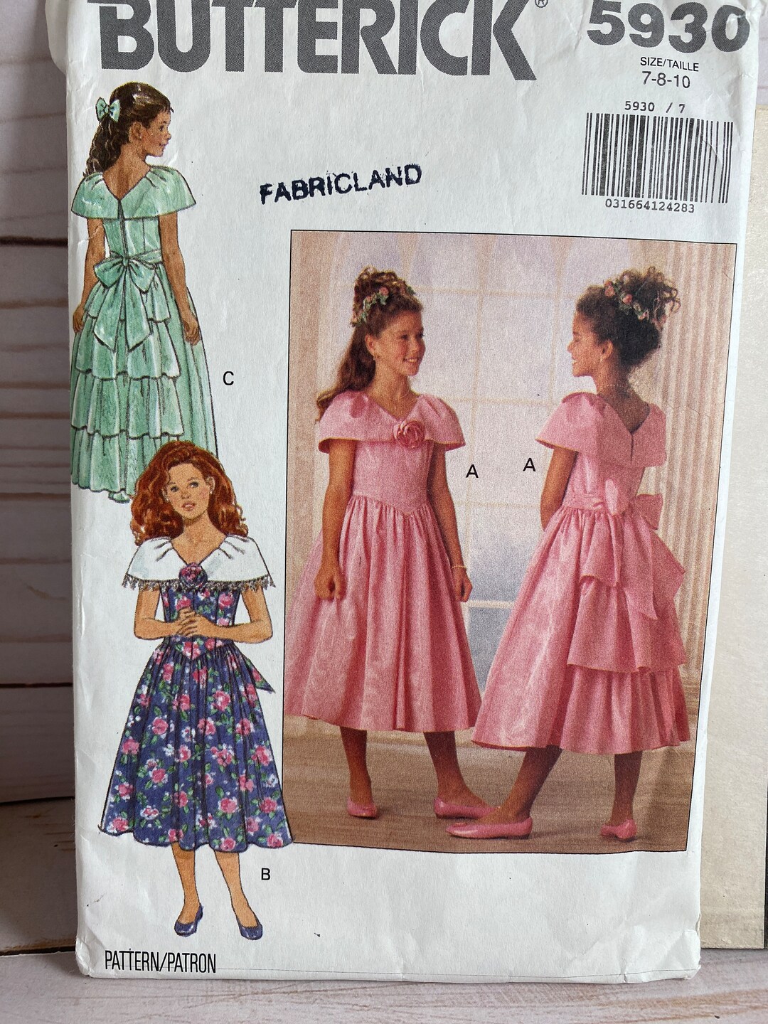 Butterick 5930 Girl's Dress Sewing Pattern: Flower Girl, Party Dress ...