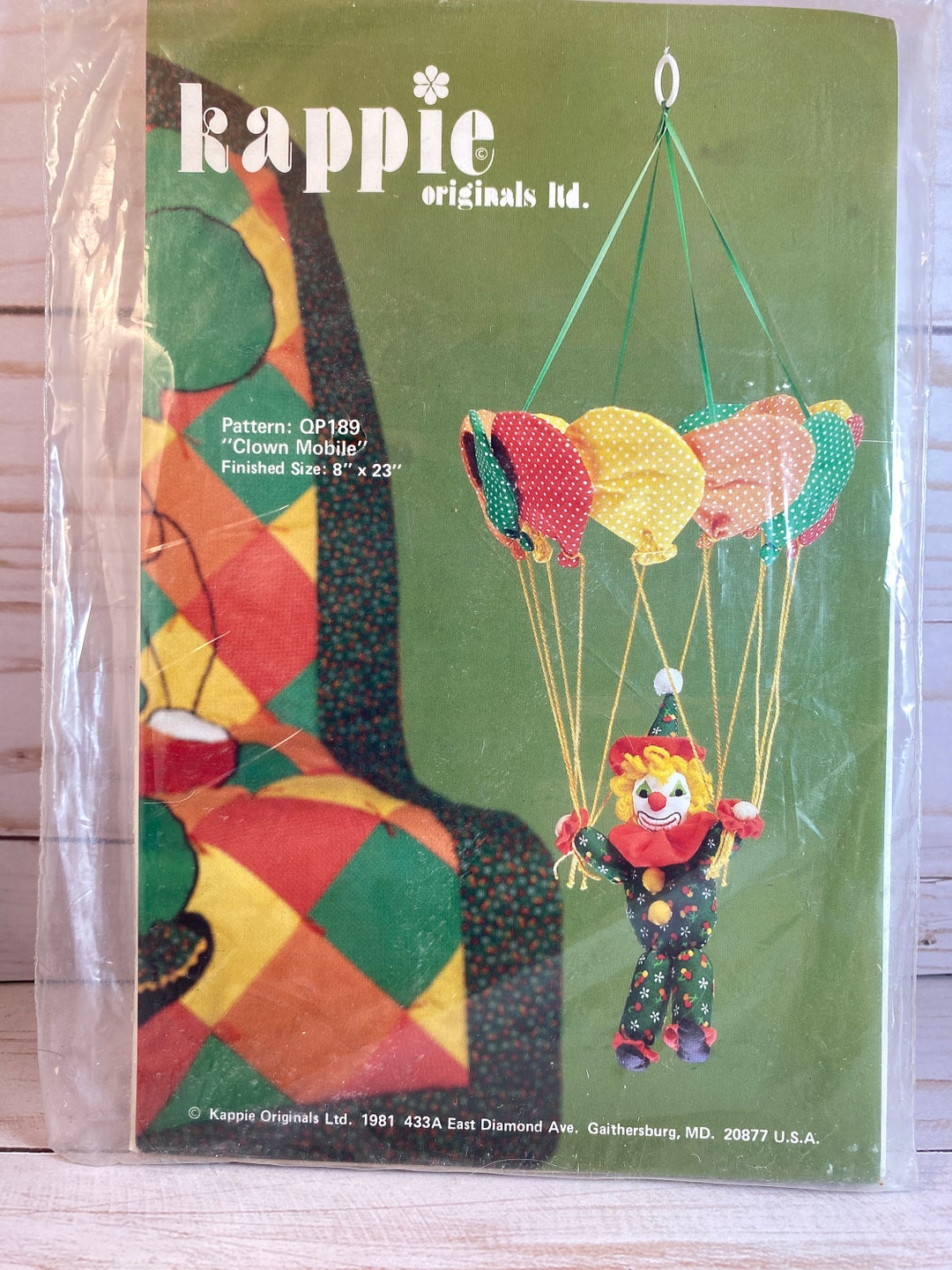 Kappie Original Clown Mobile Sewing Pattern (8x22 Inch) - Etsy