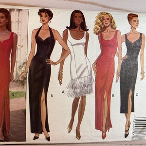 90s Evening Dress, Sewing Pattern, Fitted Straight Dress, Cocktail ...