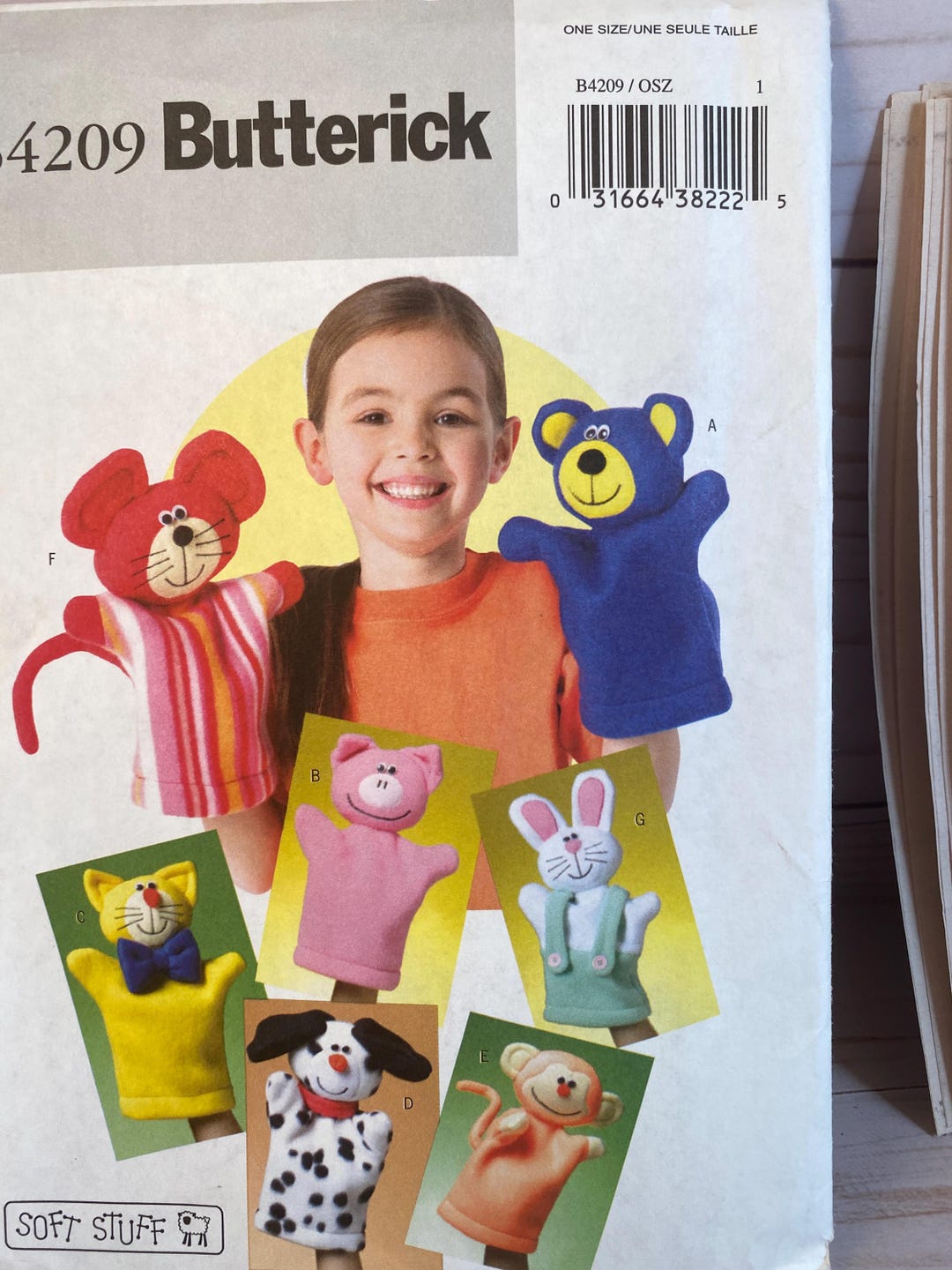 Cute Hand Puppets, Felt, Butterick 4209, Sewing Pattern, Puppet Toy - Etsy