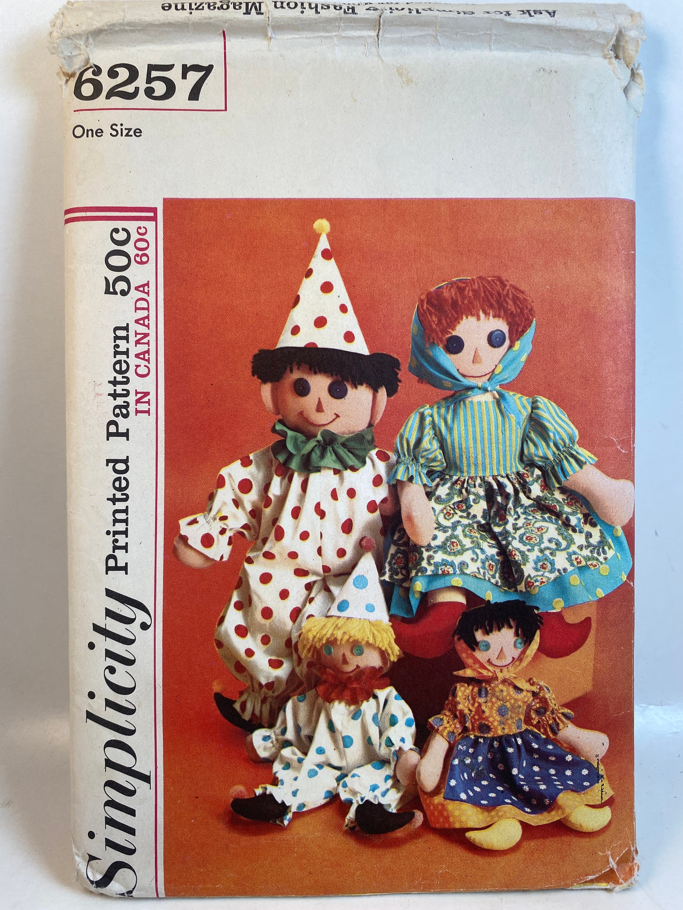 Sewing & Needlecraft Kits & How To 60s Stuffed Toys Dolls Peasant Rag ...